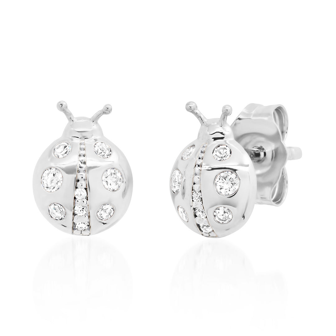 Diamond Ladybug Studs- Eriness Jewelry